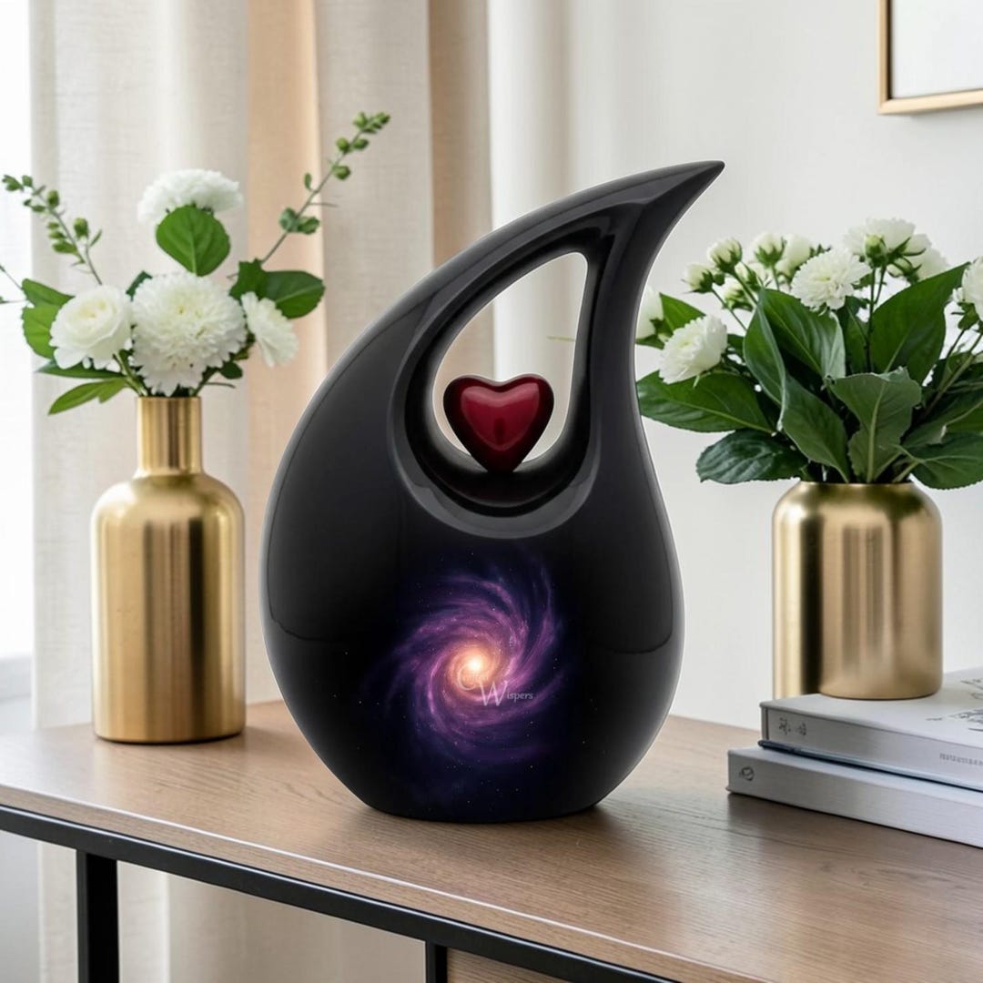 Galaxy Cremation Urn, Purple Nebula Memorial Urn for Ashes, Cosmic ...