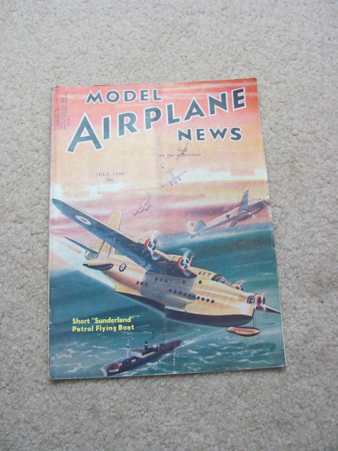 Model Airplane News // Vintage Magazine July 1940 Sunderland Flying ...