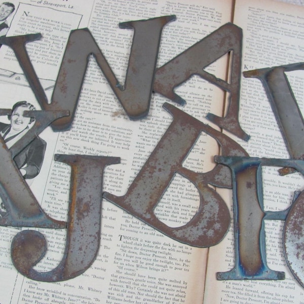 Rusted Metal Letters - Etsy