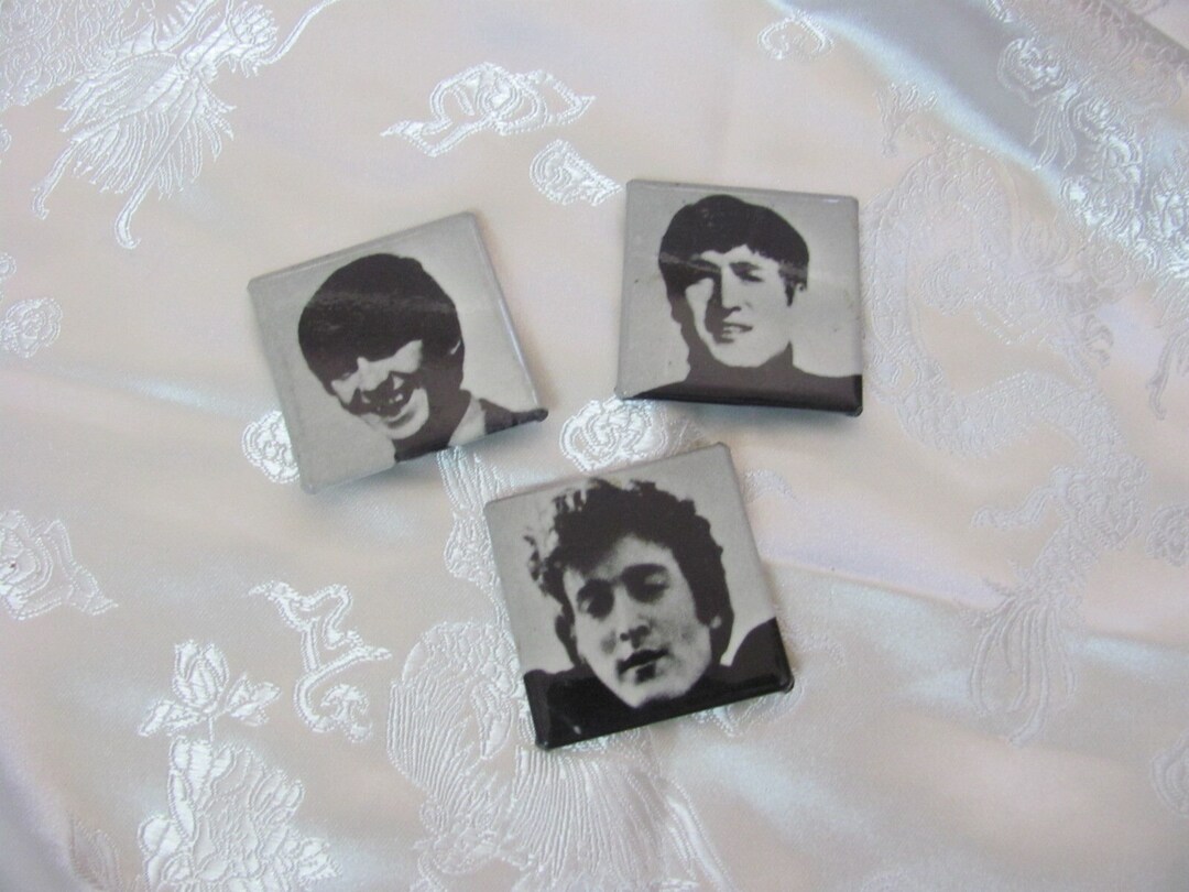John Lennon & George Harrison 3 Pin Back Button Lapel Pin Original ...