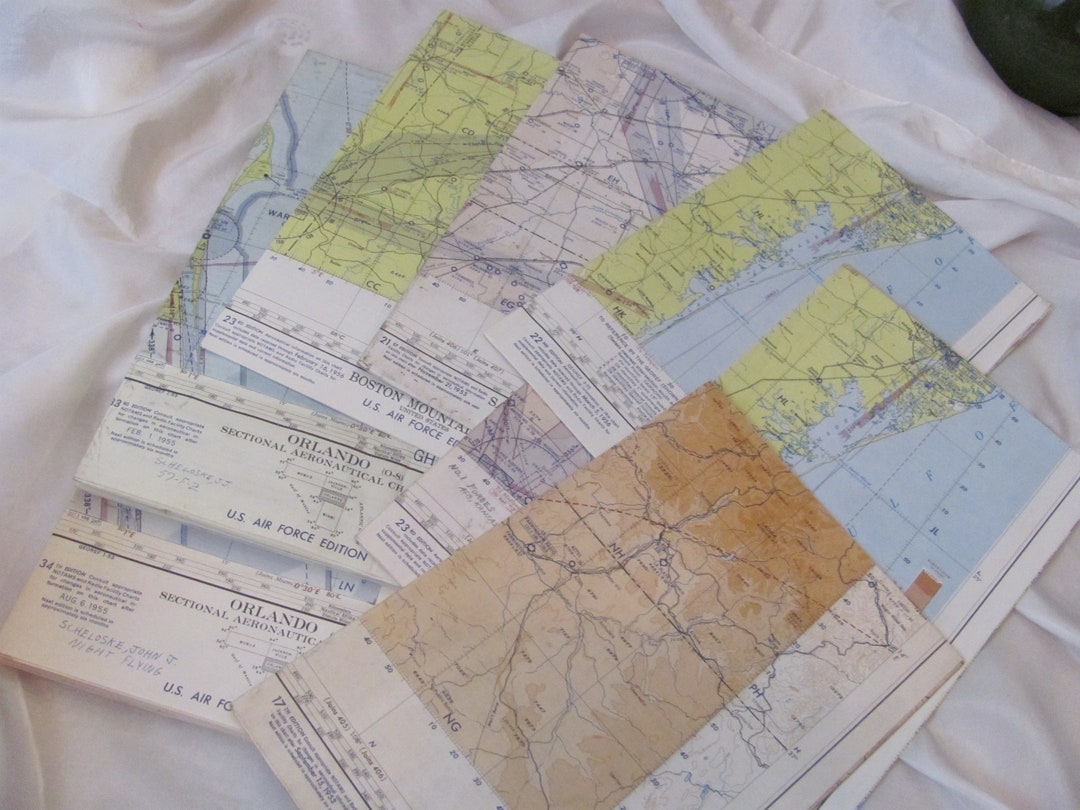 Vintage Aviation Aeronautical Pilot's Sectional Flight Plan Map Chart ...