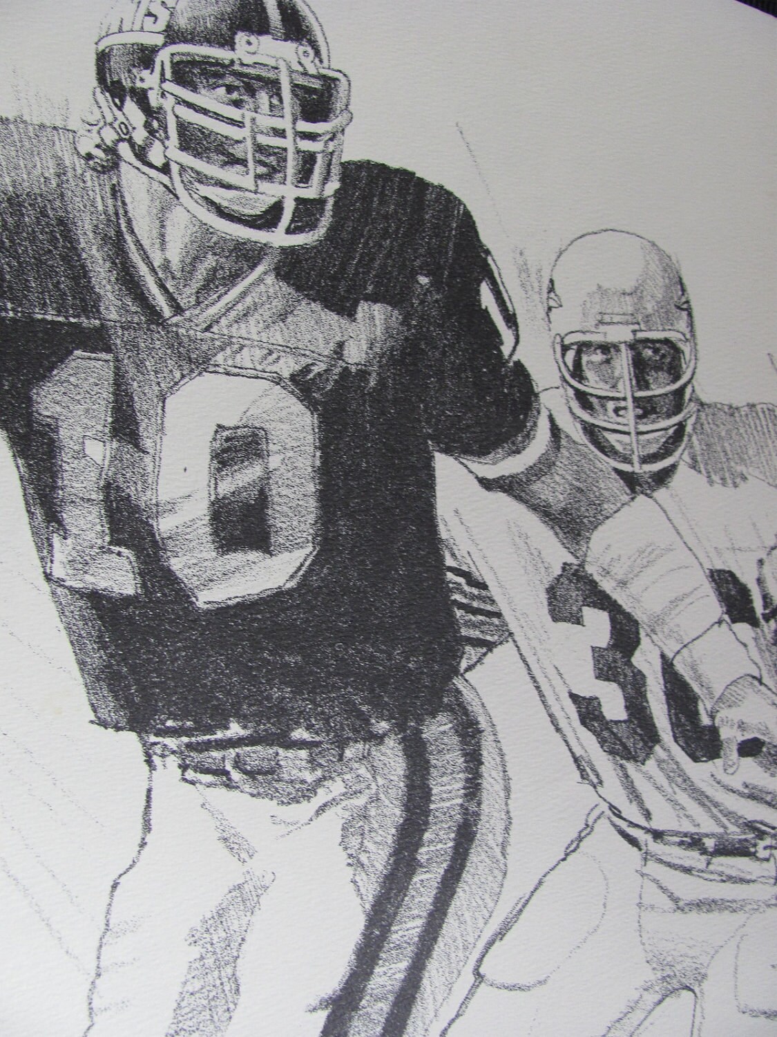 Vintage Football Print Poster Sketch Brad Van Pelt 11 X 14 | Etsy