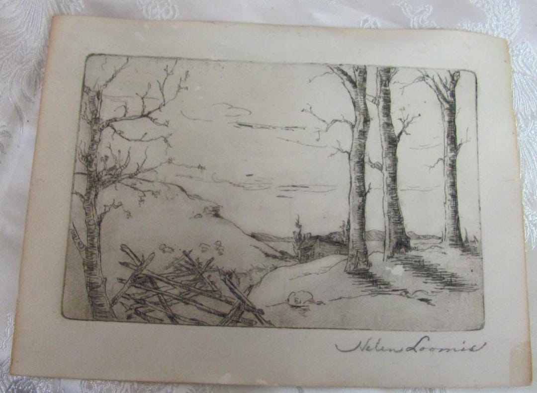 Helen Loomis // Original Signed Unframed Vintage Pencil Sketch Art ...