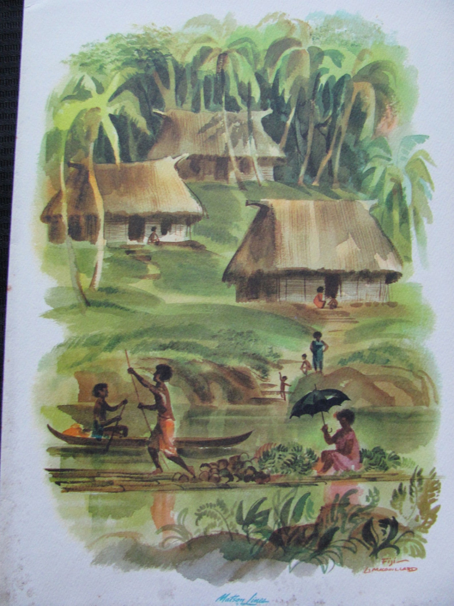 Vintage Matson Lines Cruise Ship Menu Illustration by - Etsy