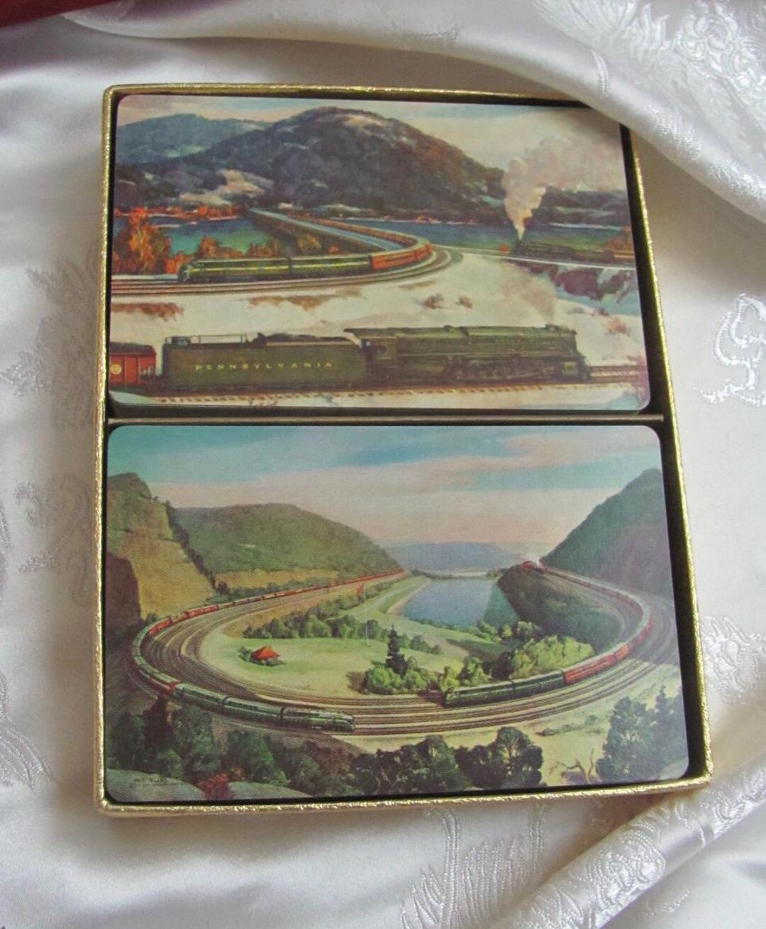 Pennsylvania Railroad Train Playing Cards // Boxed Double Set of 2 ...
