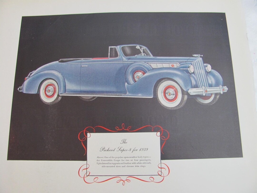 Packard Super S // 1939 Magazine Ad Print Poster // Vintage Mid Century ...