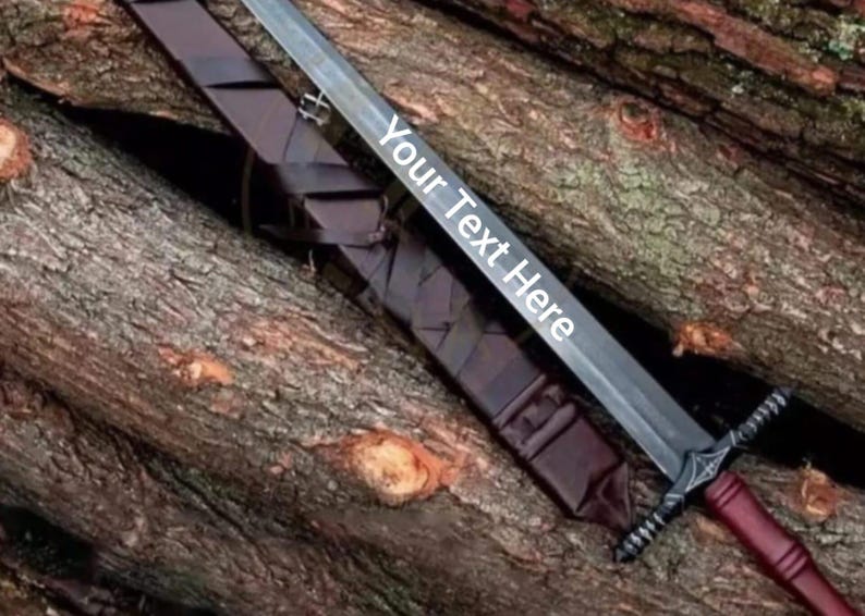 Handcrafted Carbon Steel Viking Greatsword With Leather Scabbard - Etsy