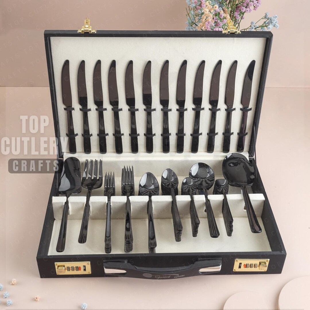Matte Black 92-piece Flatware Set, Dining Utensils for Family Meals ...