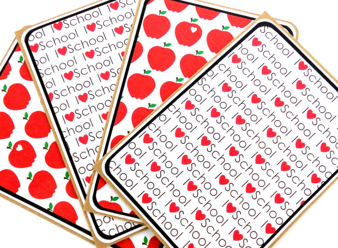 Stationery School Teacher Gift Box Set- I Love School and Apples [SIDE ...