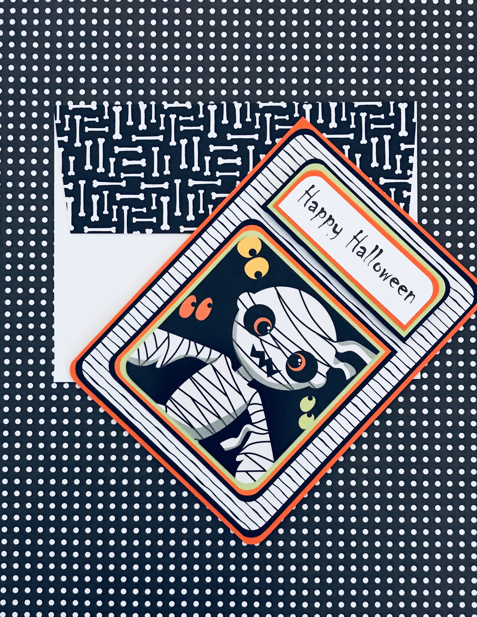 Halloween Mummy Card With Matching Embellished Envelope [TOP FOLD] - Etsy