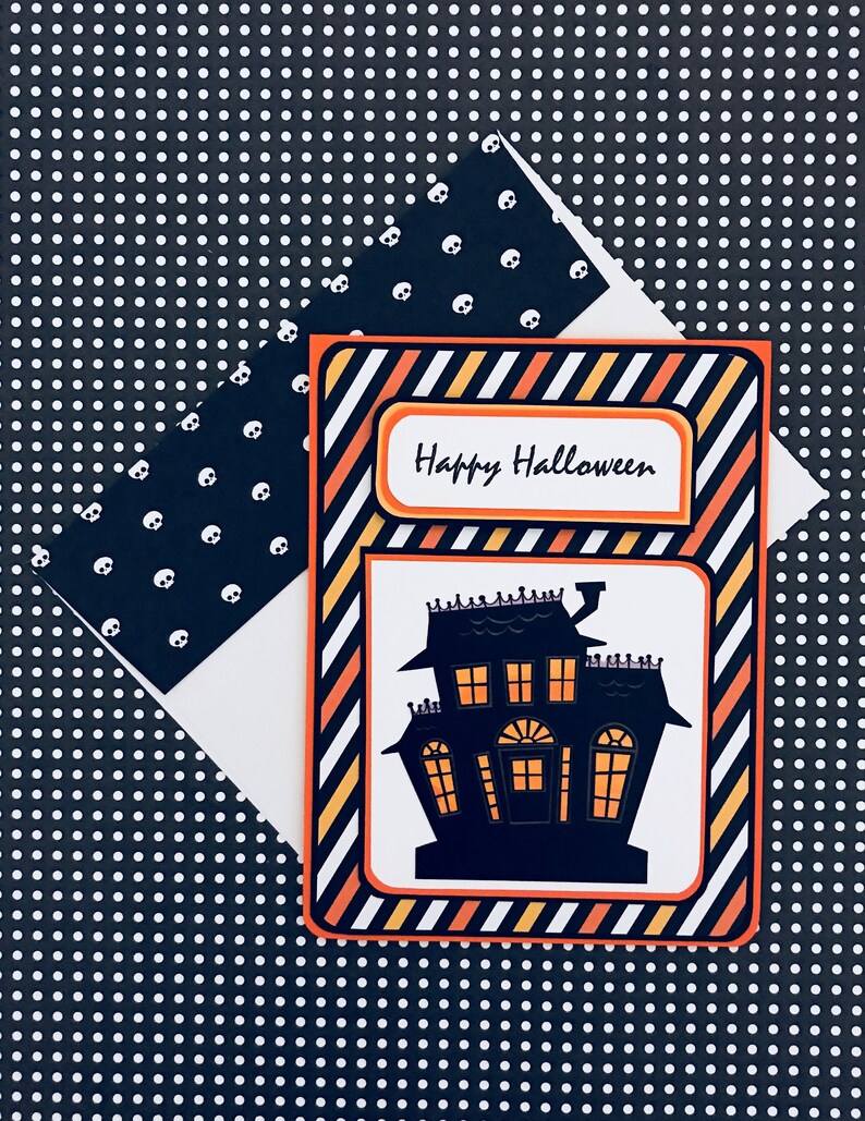 Haunted House Halloween Card With Matching Embellished Envelope [TOP ...