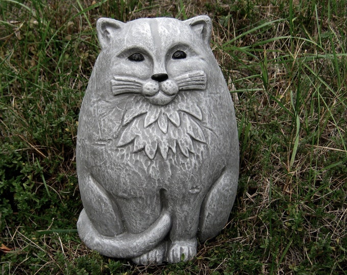 Cat Statue, Large Concrete Garden Cats, Cement Cat Figure, Garden Decor ...