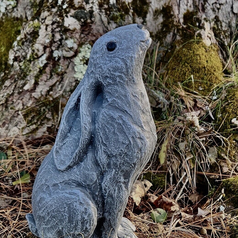 Stone Rabbit Statue - Etsy