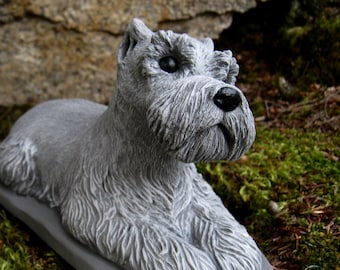 Concrete Mini Schnauzer Garden Statue - Etsy