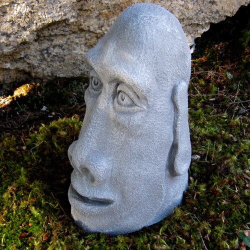 Easter Island Head Moai Head Concrete Heads Garden Decor - Etsy