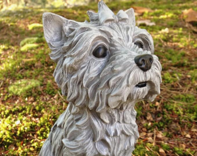 Yorkshire Terrier, Garden Statue, Yorkie Figure, Dog Garden Decor ...