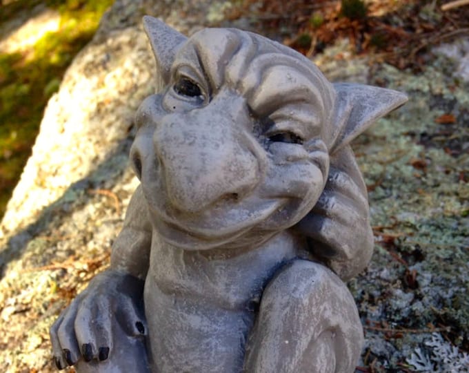 Gargoyle Statue, Silly Gargoyle Concrete Garden Decor, Cement Gothic ...