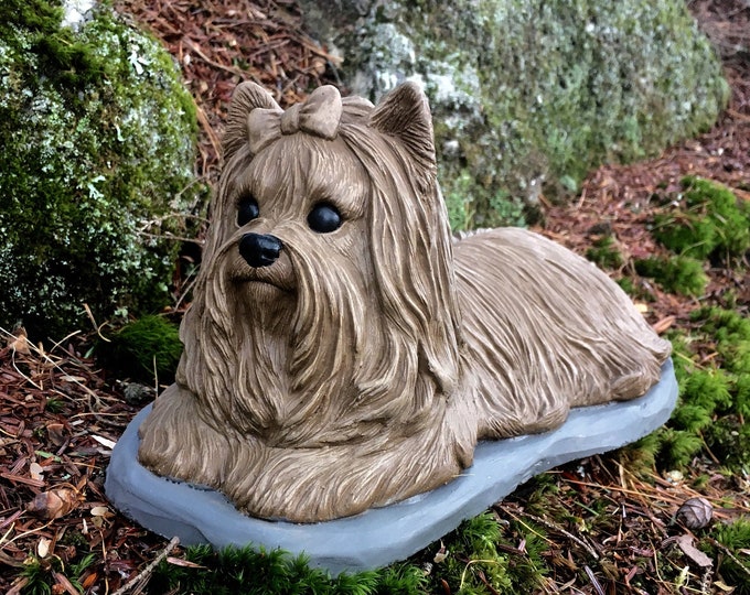 Yorkshire Terrier, Yorkie Statue, Dog Statue, Concrete Yorkie Figure ...