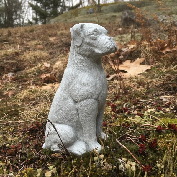 Cement Dog Garden Statue - Etsy