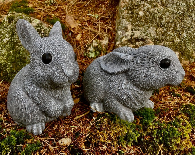 Rabbit Statues, Garden Rabbits, Garden Bunnies, Concrete Rabbits ...