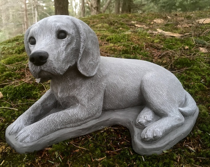 Concrete Beagle Dog Statue Cute Cement Dog Garden Figure - Etsy