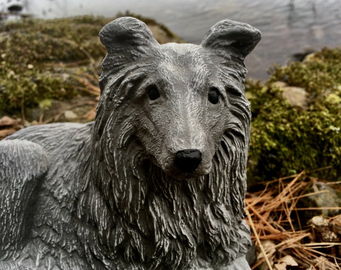 Sheltie Dog, Garden Statue, Concrete Dog Statues of Sheltie Breed ...
