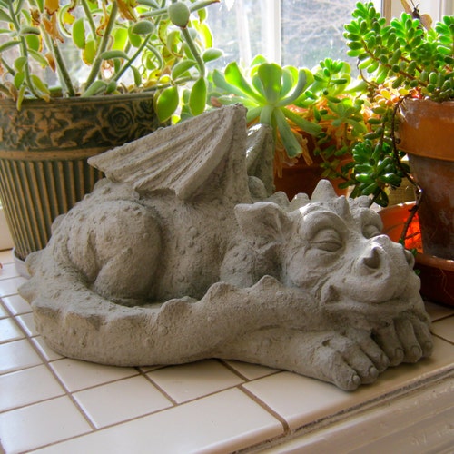 Dragon Statue Concrete Dragon Cement Dragons Garden | Etsy