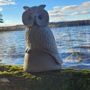 Owl, Concrete Garden Owls, 10 Inches Cement Owl, Owl Figures, Cast ...