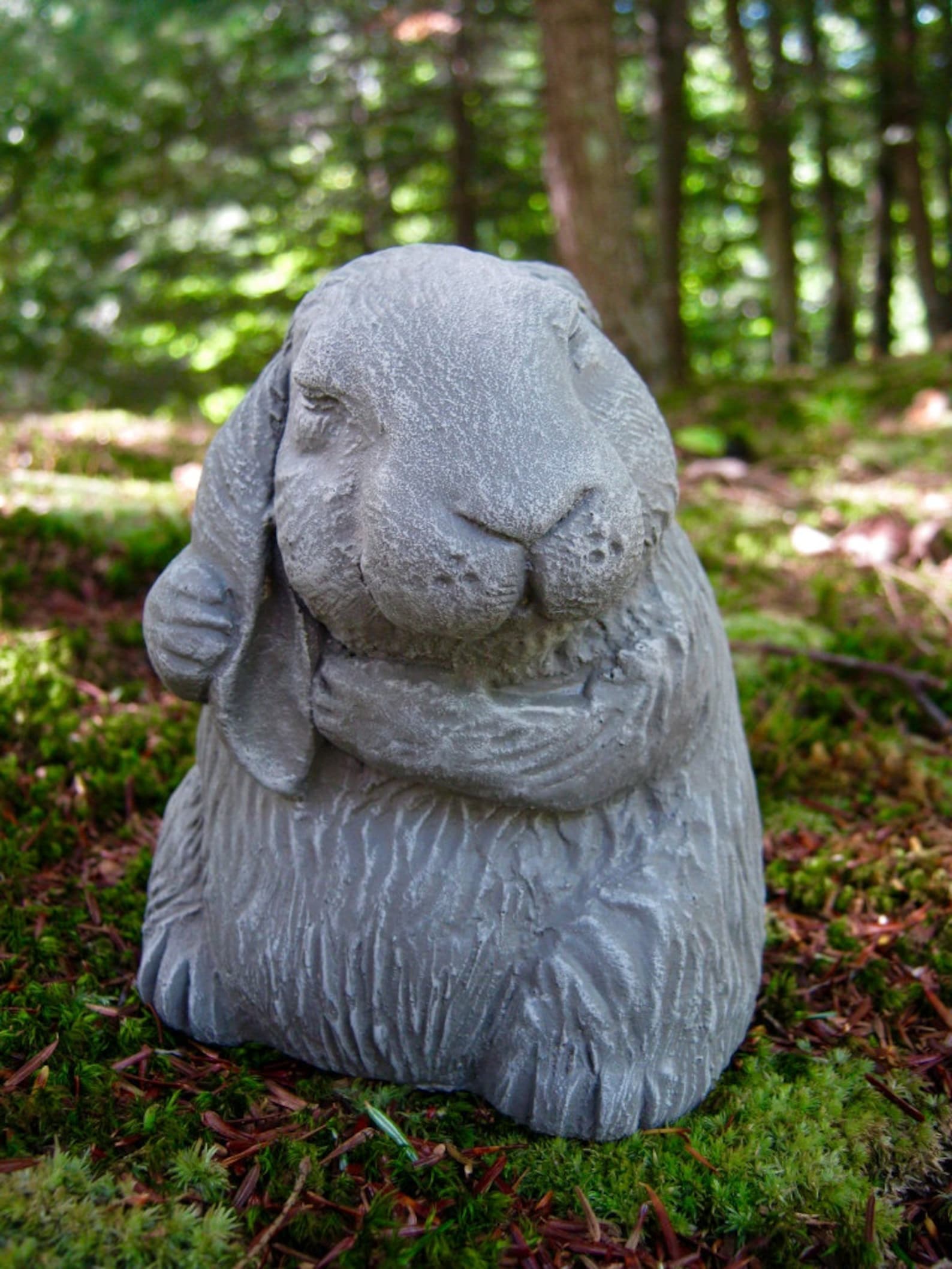 Rabbit Statue, Garden Decor Statue, Bunny Rabbits Statue, Concrete ...