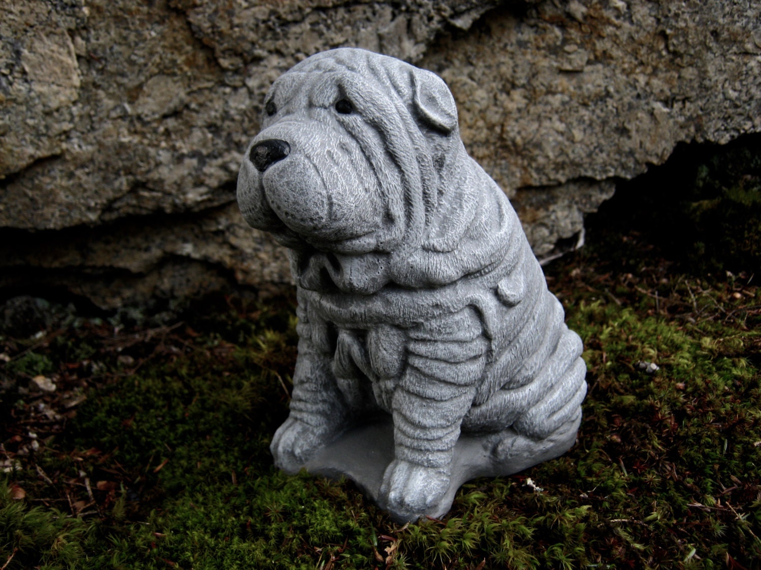 Shar-pei Dog Statue Concrete Dog Statues Pet Memorial Head - Etsy