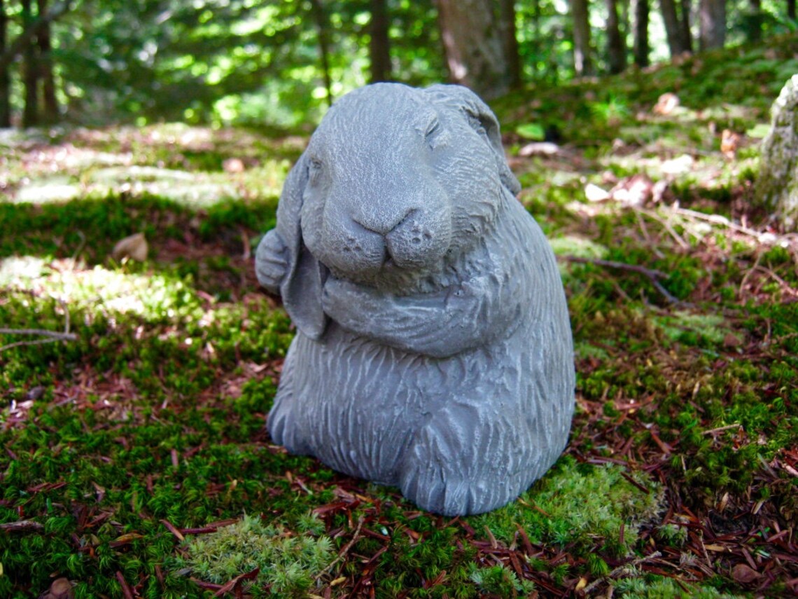 Rabbit Statue, Garden Decor Statue, Bunny Rabbits Statue, Concrete ...