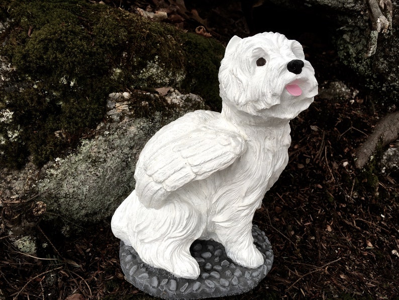 Westie Angel Statue White West Highland Terrier Cement - Etsy