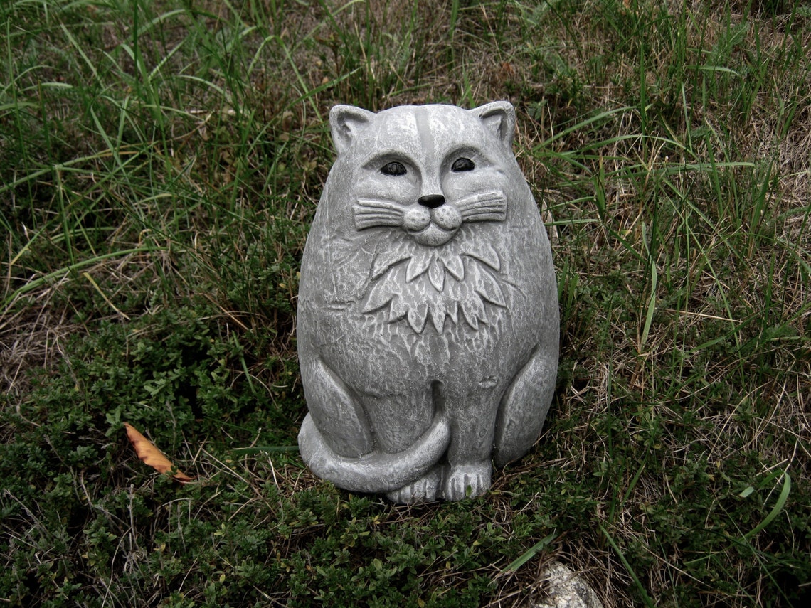 Cat Statue, Large Concrete Garden Cats, Cement Cat Figure, Garden Decor ...