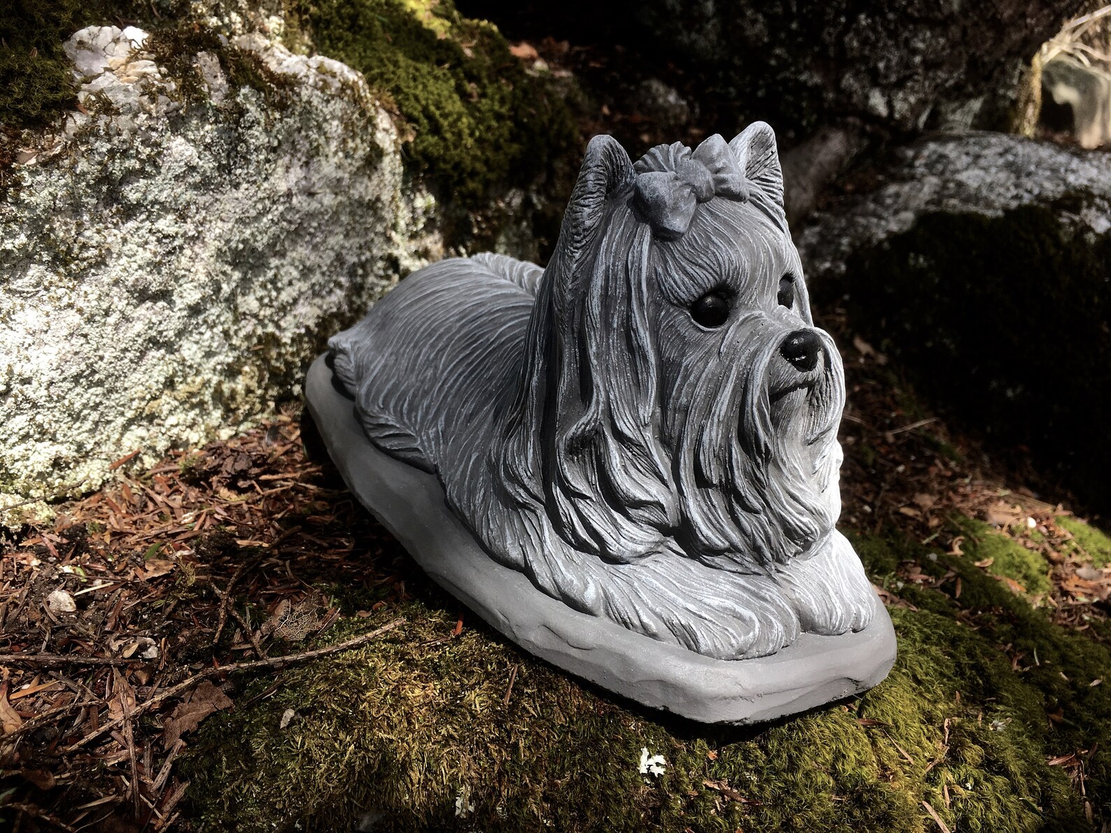 Yorkshire Terrier Statue, Yorkie Statue, Dog Statues, Concrete Yorkie ...