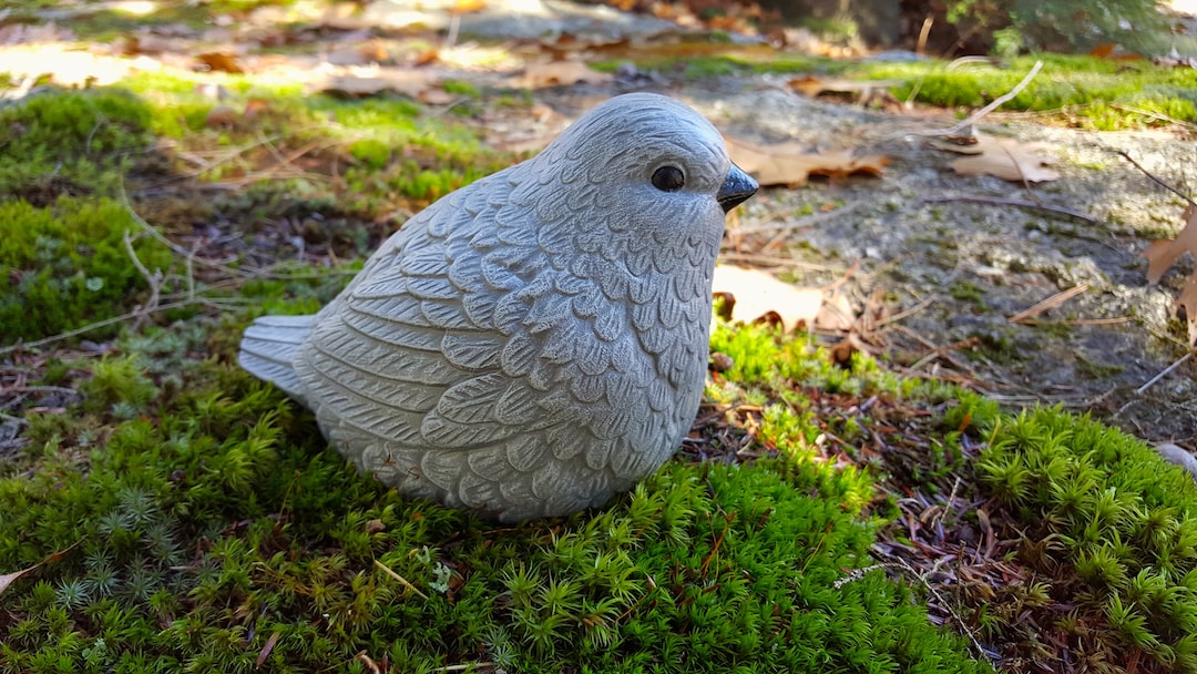 Bird Statue, Bird Garden Decor, Dove Statue, Concrete Garden Statue ...