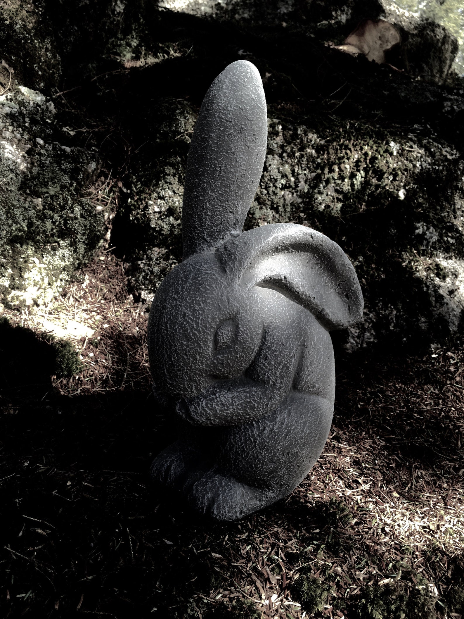 Rabbit Statue Concrete Garden Rabbits Garden Decor Cement - Etsy