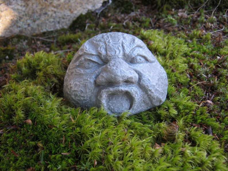 Rock Faces Three Concrete Garden Rocks Garden Decor Pot | Etsy