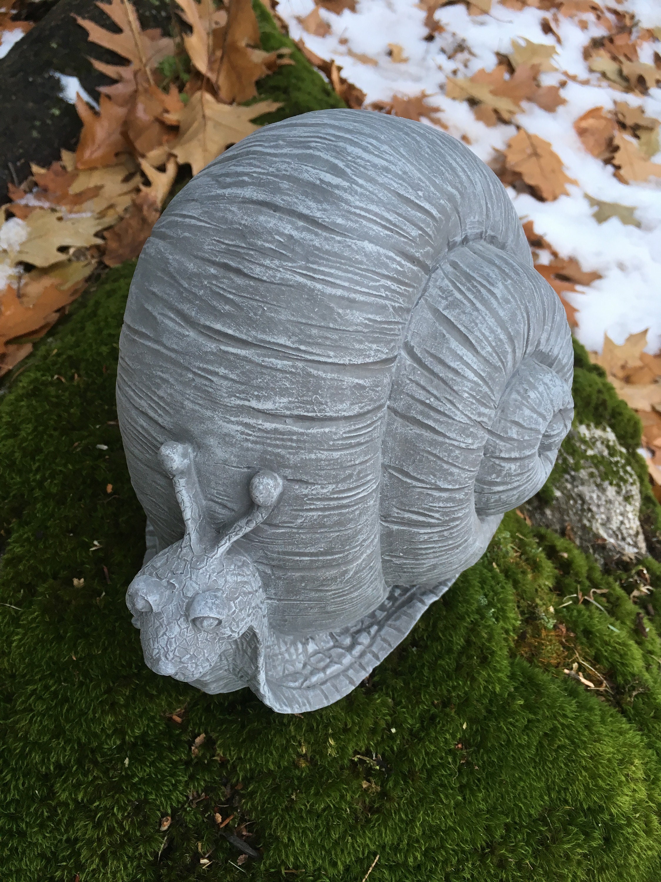 Snail Concrete Statue, Garden Decor, Yard Art Cast in Cement, Large ...