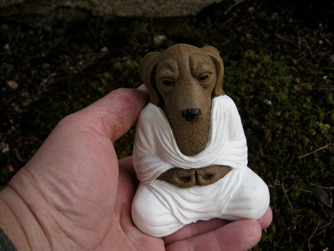 Dog Buddha Meditating Dog Concrete Dog Buddhas Zen Like - Etsy