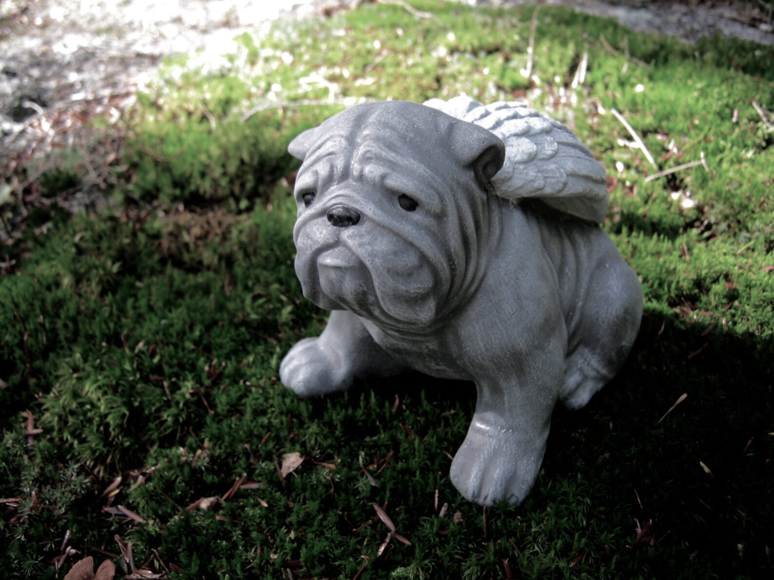 Bulldog Angel Pair Concrete Bulldog Statues Painted Cement - Etsy