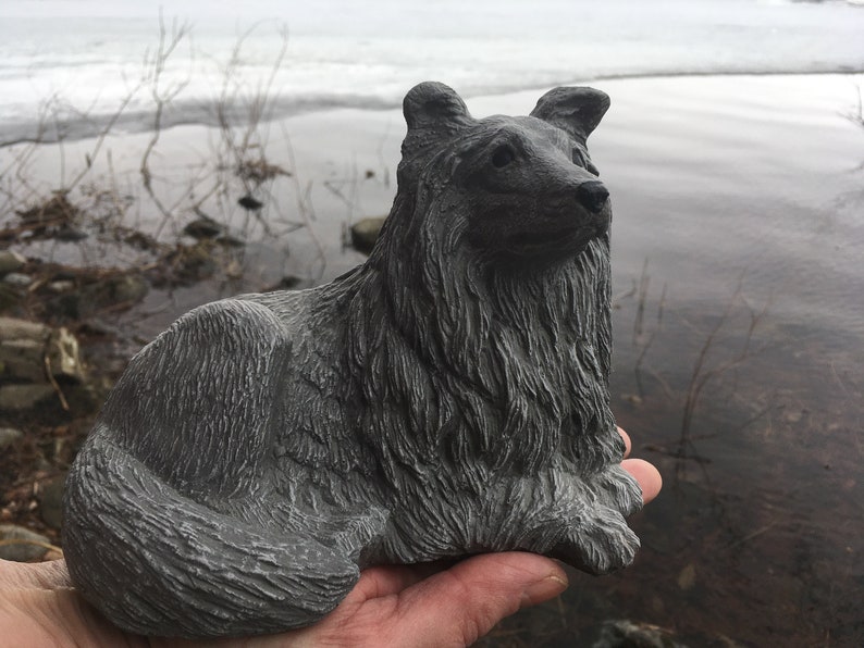 Sheltie Dog, Garden Statue, Concrete Dog Statues of Sheltie Breed ...