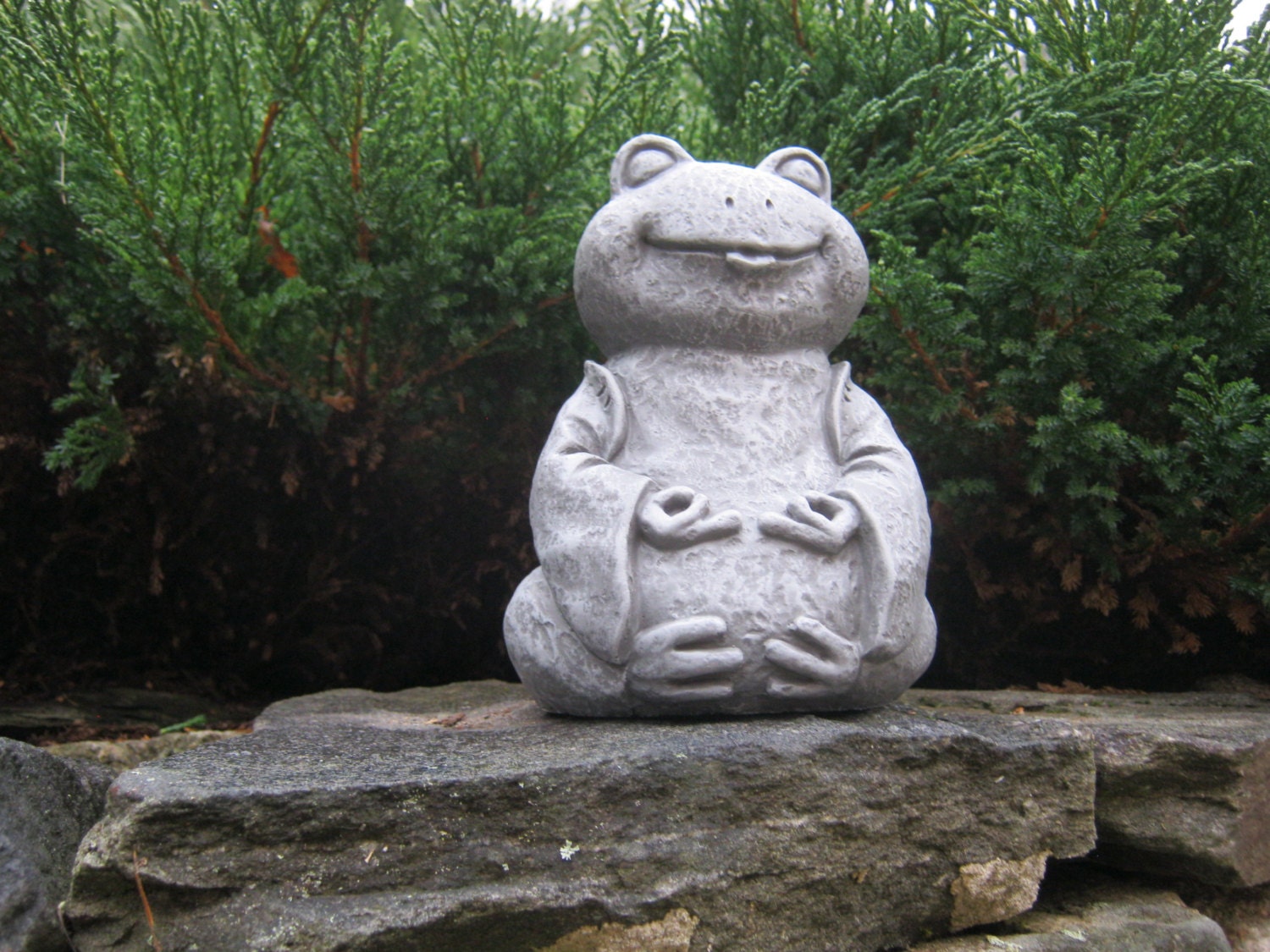 Frog Statue Zen Frog Buddha Meditating Yogi Frog Concrete - Etsy