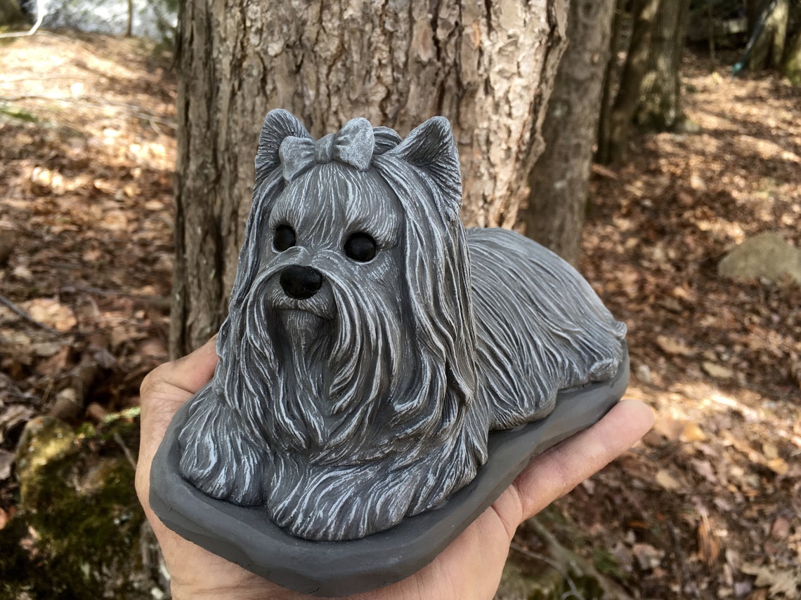 Yorkshire Terrier Statue, Yorkie Statue, Dog Statues, Concrete Yorkie ...