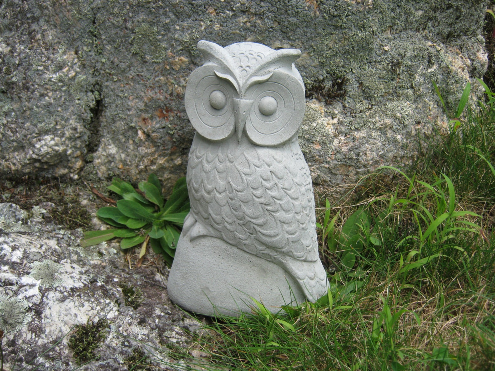 Owl Concrete Garden Owls 10 Inches Cement Owl Owl Figures - Etsy