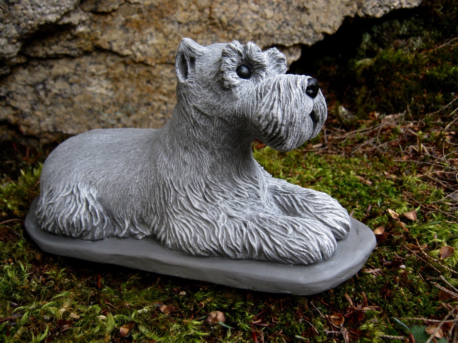 Schnauzer Statue Schnauzer Dogs Concrete Dog Statue Cement - Etsy