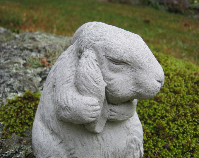 Rabbit Statue, Bunny Rabbit Figurine, Concrete Rabbit Garden Statue ...