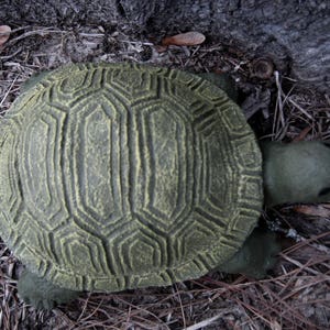 Turtle Statue Stretching, Painted Concrete Garden Figure, Cement Turtle ...