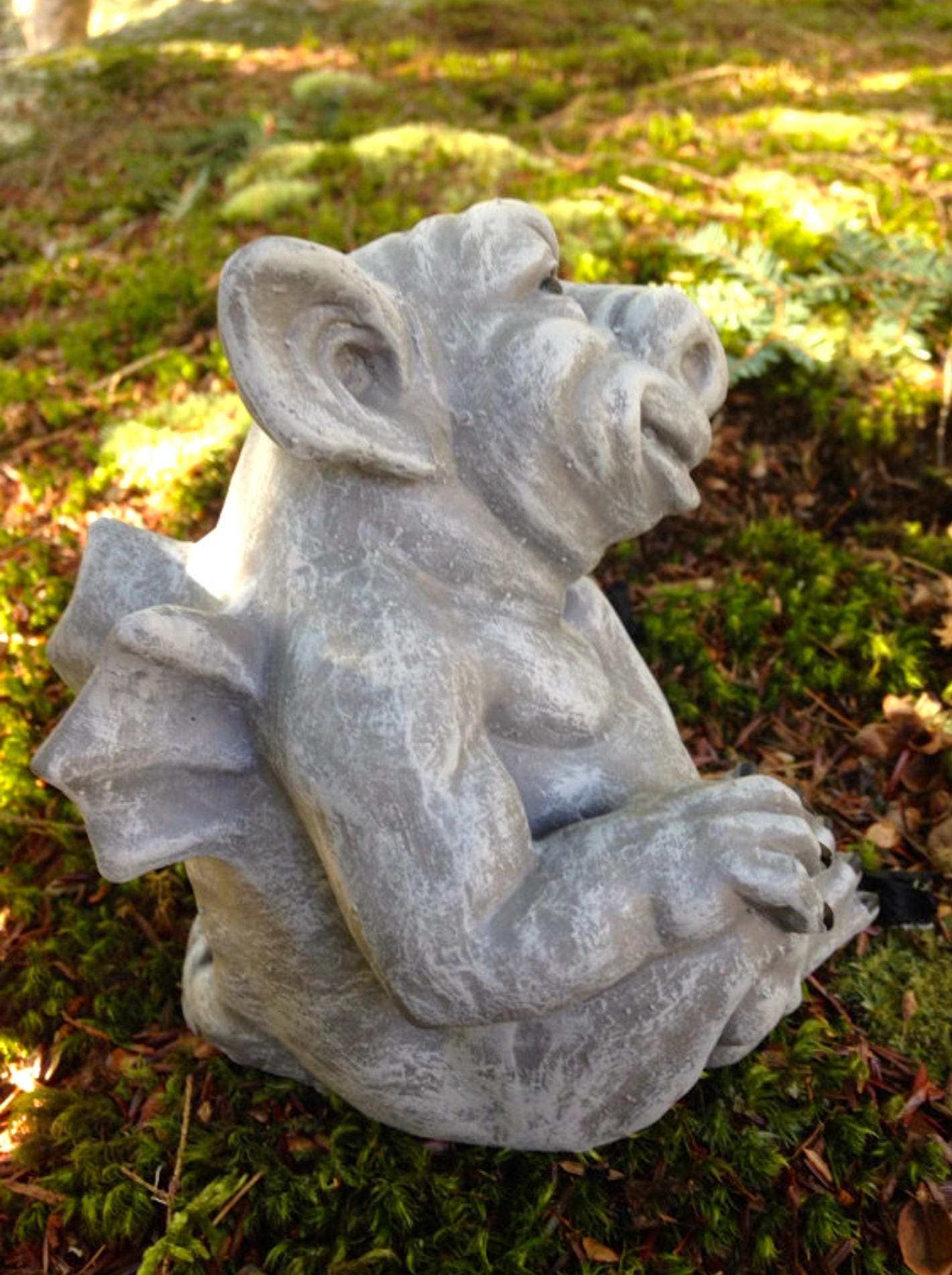 Gargoyle Statue, Silly Gargoyle Concrete Garden Decor, Cement Gothic ...