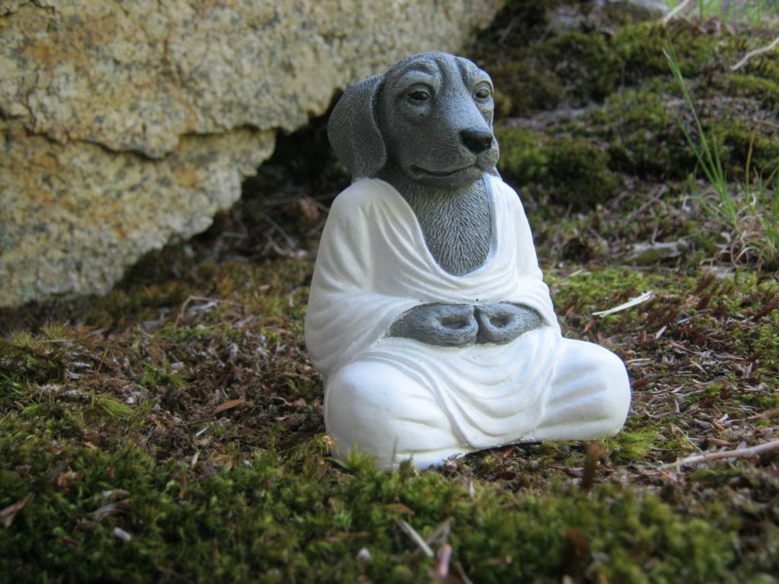 Dog Buddha Meditating Dog Concrete Dog Buddhas Zen Like - Etsy