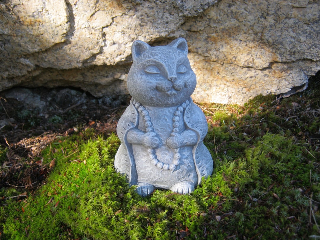Cat Statue, Meditating Cat Buddha Statue, Zen Cat, Concrete Cat Statues ...